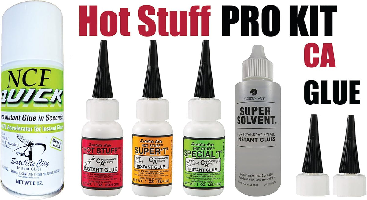 HK-1 Hot Stuff Pro Kit- complete CA glue set — GMR Stone Products
